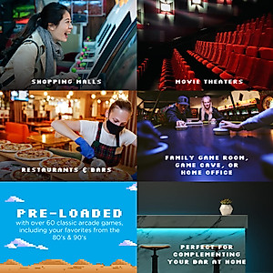 Creative Arcades Full Size Commercial Grade Cocktail Arcade Machine w/Riser | 2 Player | 60 Games | 22" LCD Screen | Square Glass Top | 2 Sanwa Joysticks | 2 Stools Included | 3 Year Warranty