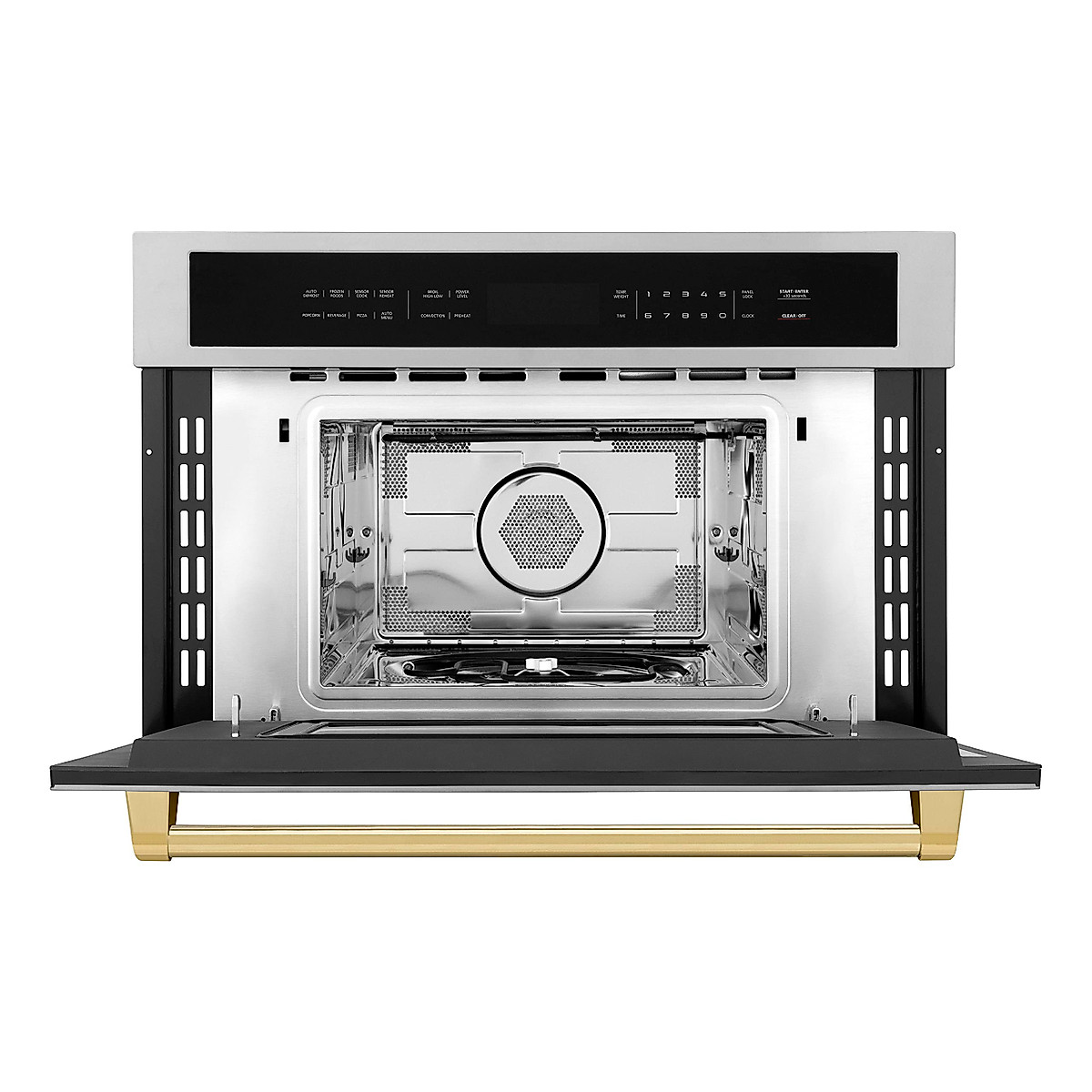 ZLINE Autograph Edition 30” 1.6 cu ft. Built-in Convection Microwave Oven in Stainless Steel and Gold Accents