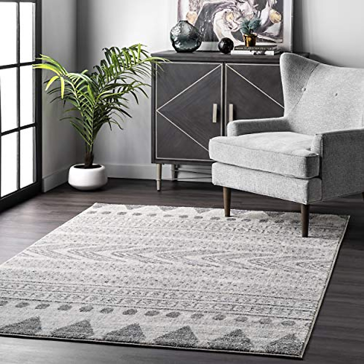 nuLOOM Shaina Tribal Area Rug, 5' x 7' 5", Grey