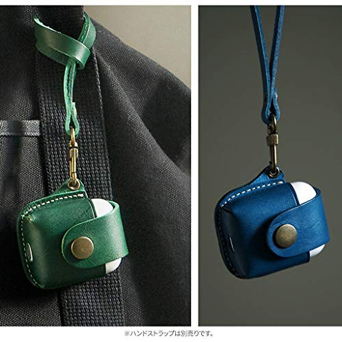 Hevitz Italian Genuine Leather Semi-Aniline AirPods Case, Blue