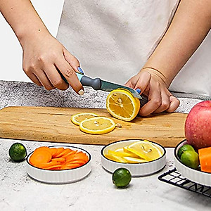 COOK A FUTURE 6-Piece Kitchen Paring Knife Set, Includes 2 Paring Knives, 1 Corkscrew, 1 Fruit Knife, 1 Scissors And 1 Storage Base, Which Can Be Used For Peeling And Cutting Fruits And Vegetables