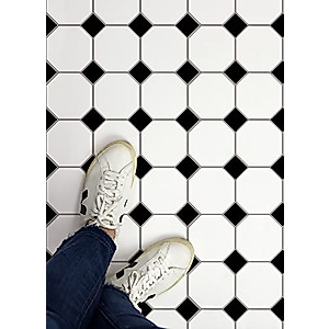 FloorPops Hudson Peel & Stick Floor Tiles, Black