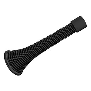 Enconker 12 Pack Door Stoppers, Black Door Stop for Bottom of Door, 3 ⅛" Spring Steel Construction Wall Protector with Rubber Bumper Tips