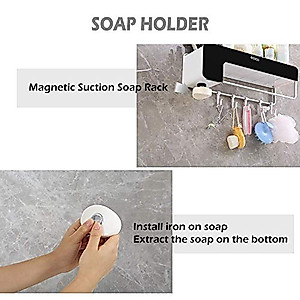 iHEBE Adhesive Bathroom Shelf Storage Organizer Wall Mount No Drilling Shower Shelf Kitchen Storage Basket Rack Shelves Shower Caddy