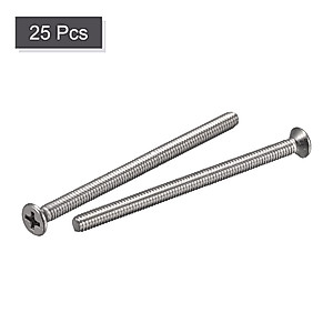 uxcell 8#-32x2-1/2" Flat Head Machine Screws Phillips 304 Stainless Steel Bolts 25pcs