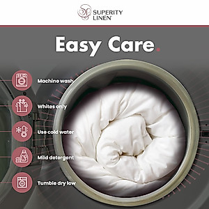 Superity Linen Duvet Cover Twin Size - Soft, Breatheable, Comfortable, and Allergy Free - Protects Comforter Against Dust, Dirty, and Stains - 100% Cotton - 200 Thread Count - (68 X 86)