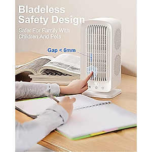 SWEETFULL Desk Fan,10000mAh Battery Operated Tower Fan Portable Fan Small Personal Table Fan, Oscillating Fan,5 Speed Rechargeable Battery Cooling Electric Fan for Bedroom Office Outdoor Indoor