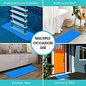 16.4"x 36.3" Swimming Pool Ladder Mat, Large Protective Pool Step Pad Ladder Rubber Mats Safety Liner Pads for Swimming Pools Floor Stairs Ladders and Pool Liner, Non-Slip Texture (Dot)