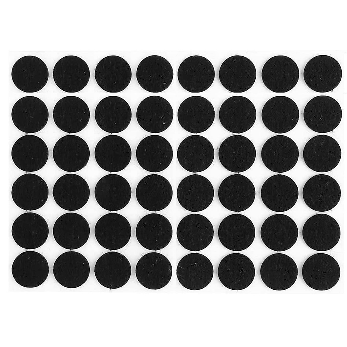 888 Corp Black Self Adhesive Felt Bumpers 1/2" Diameter and 1/8" Thick (48 Pack), Round