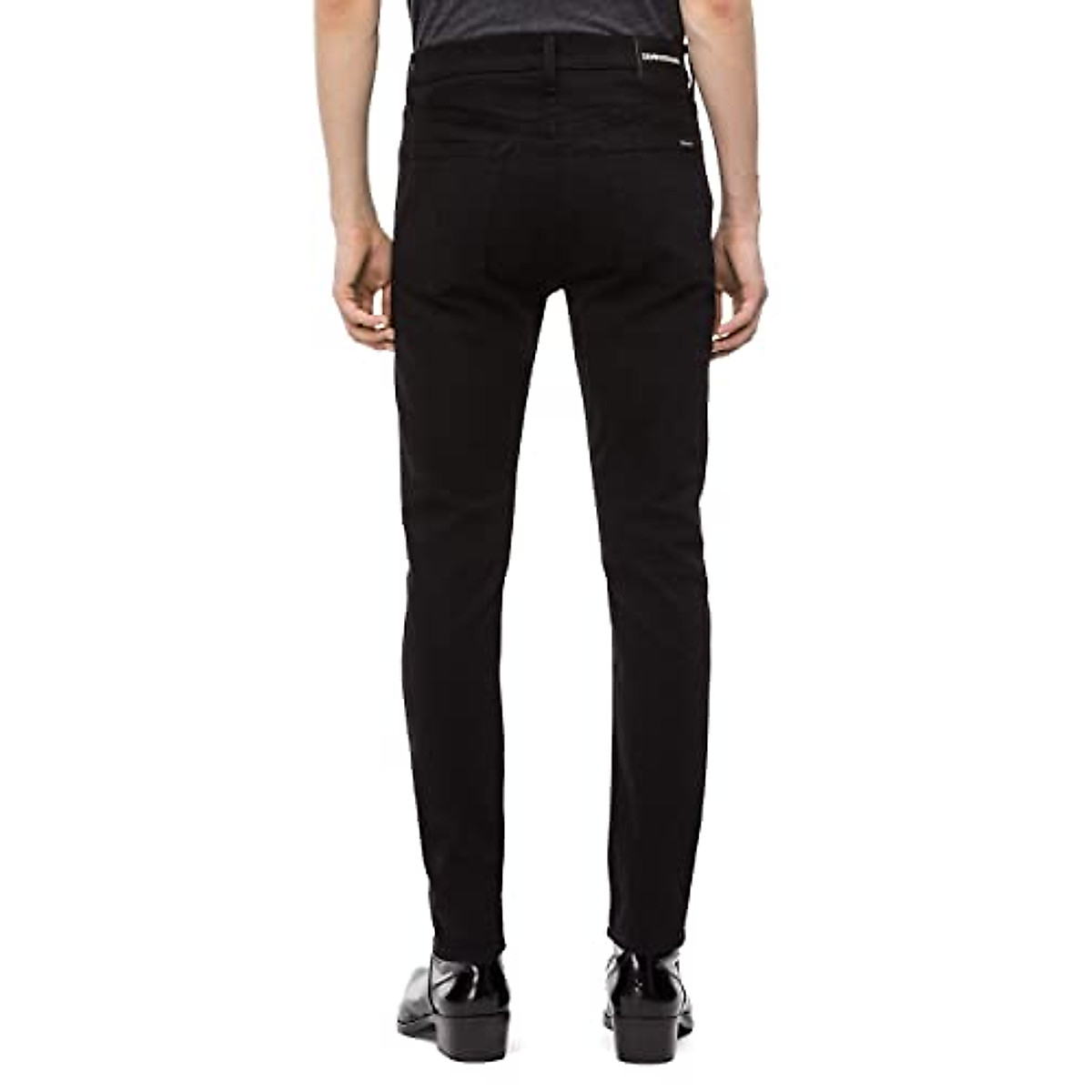 Calvin Klein Men Skinny Fit Jeans, Black, 32W x 30L
