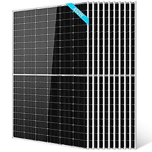 SUNGOLDPOWER 10pcs 450W Monocrystalline Solar Panel,Grade A Solar Cell, Waterproof IP67,High Efficiency PV Module for RV,Home,House,Boat,Farm,Off Grid and On Grid System (10 Pack of 450W),Black
