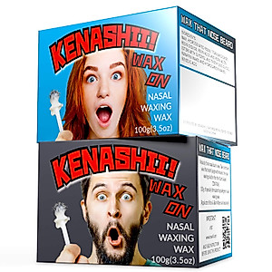 Nose Waxing Wax from Kenashii, 100g / 3.5 oz of Hypoallergenic Wax for Nasal Hair Removal, Specially Formulated to Never Get Brittle or Snap Off in Your Nose, Wipes and Applicators Sold Separately