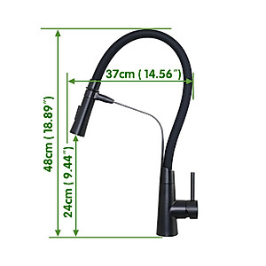 TRYWELL Kitchen Faucets with Side Sprayer Single Handle Pull Out Hose Magnetic Docking Faucet Stainless Steel Black Kitchen Sink Faucet Commercial Faucet (CW-118E-BK，Black)