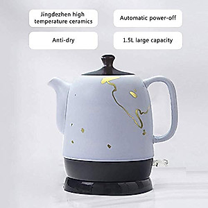 SieHam Kettles,Ceramic Cordless Kettle Teapot-Retro Red 1.5L, 1380W Water Fast for Tea, Coffee, Soup, Oatmeal-Removable Base, Boil Dry Protection