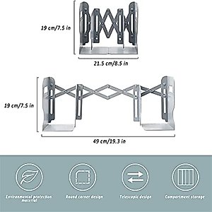 SZYAWsd File Sorters Telescopic Bookshelf Book Stand Book Stand Adjustable Bookshelf Desk Storage Box with Pen Container