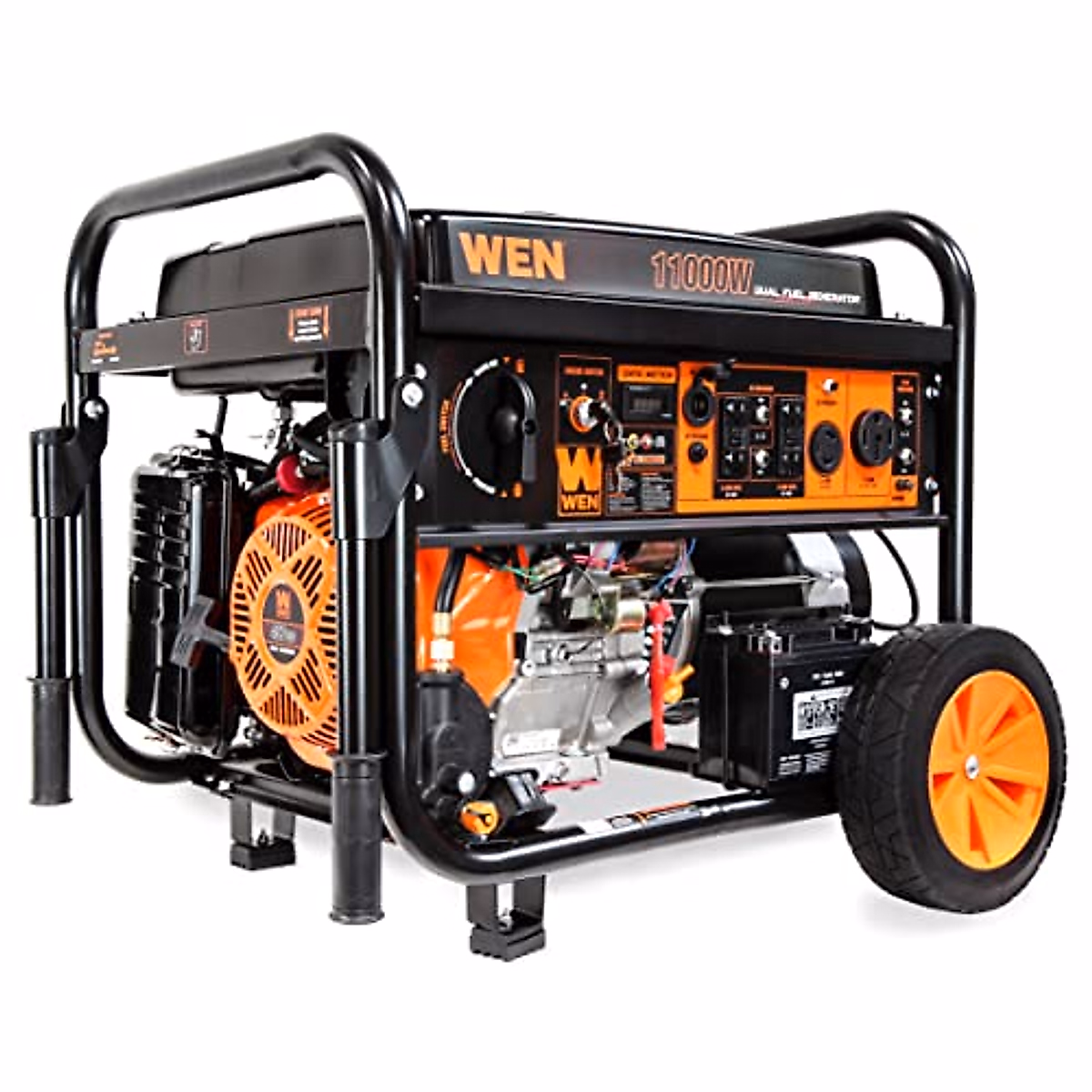 WEN DF1100X 11000-Watt Electric Start Portable Generator with Wheel Kit and CO Shutdown Sensor, Black
