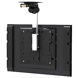InstallerParts Folding TV Ceiling Mount - for 17 to 37 inch Flat Screen Display and Monitor of up to 44 Pounds, Adjustable Flip Down and Swivel Angle, VESA 75x75 mm to 200x200 mm, Black TV Mount