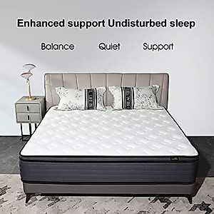 AICEHOME Twin Mattress, Hybrid Mattress High Density Foam Individually Wrapped Pocket Coils Mattresses,Motion Isolation Medium Firm Twin Size Mattresses