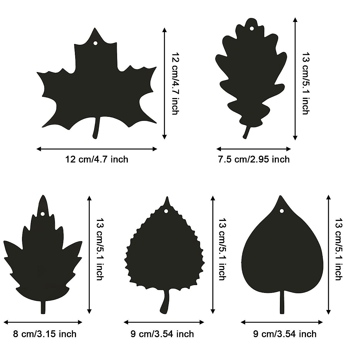 50 Pieces Scratch Fall Leaves Colorful Scratch Leaves Scratch Rainbow Art Paper with Ribbons and Wooden Stylus for Thanksgiving Harvest Party (Black)