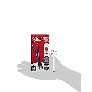 SHARPIE S-Gel, Gel Pens, Fine Point (0.5mm), Black Ink Gel Pen, 12 Count