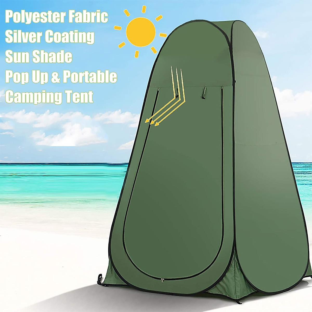 Changing Room/Toilet/Shower Tent - Green, Pop Up Tents for Outdoor Camping with Metal Frame, Privacy Shelters Room Portable, 120/150 cm Wide (Size : 120cm/47in Wide)