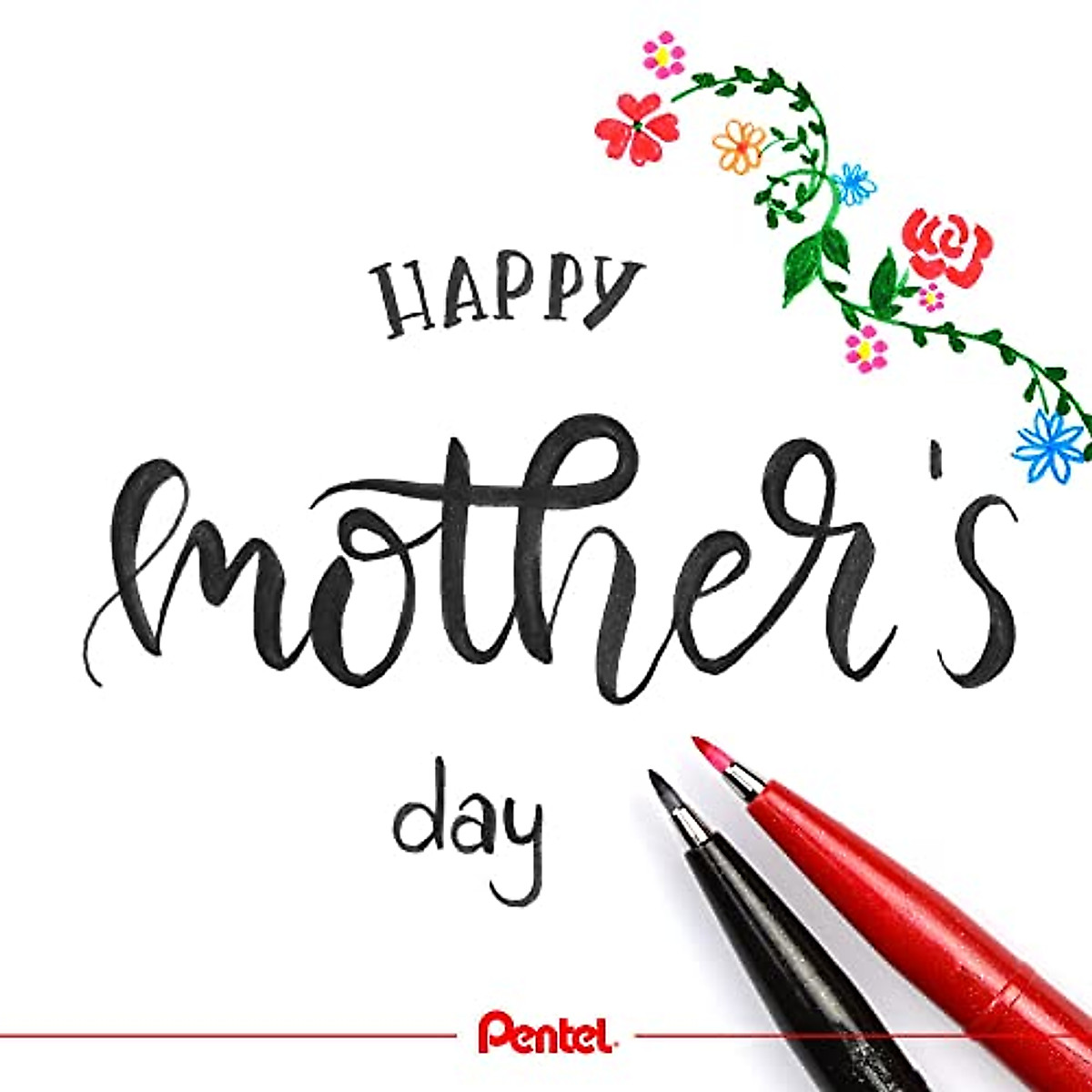 Pentel Brush Sign Pen 12-piece wallet - Original Colours - YSES15C/12-M