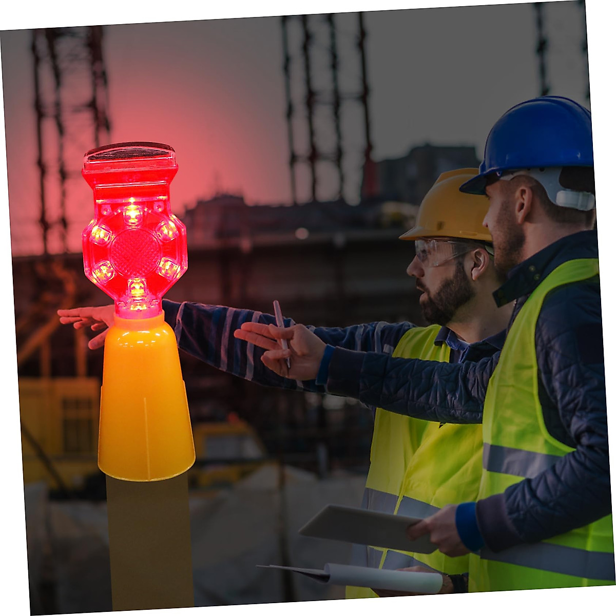 2pcs Signal Light Emergency Beacon Light Solar Strobe Light Emergency Strobe Light Solar Warning Strobe Traffic Flashing Light Warning Light Solar Beacon Solar Flashing Light