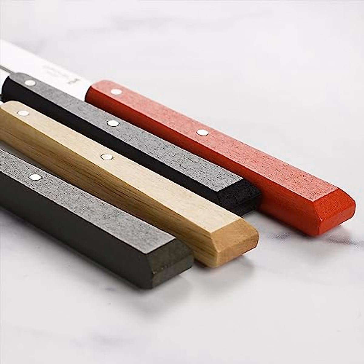 Opinel No. 125 Table Knives, 4 Piece Set, High Carbon Steel Dinner Knives for Parties, Entertaining, or Everyday Use, Painted Hornbeam Handles, Made in France (POP),ys/m,254225