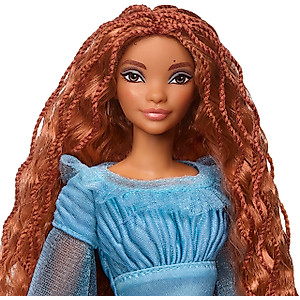 Mattel Disney The Little Mermaid Ariel Fashion Doll on Land in Signature Blue Dress, Toys Inspired by Disney’s The Little Mermaid