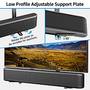 MOUNTUP Universal Soundbar Mount Mounting above or Under TV, Sound Bar Bracket With 31.5" Longer Bracket for Large TV VESA, 6.5" Holder Swivel to Fit Various Soundbar, Up to 15LBS, Saving Space MU9122