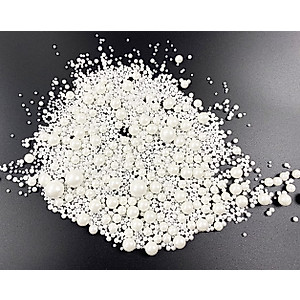 Edible Pearl Sugar Sprinkles White Candy 120g/ 4.2oz Baking Edible Cake Decorations Cupcake Toppers Cookie Decorating Ice Cream Toppings Celebrations Shaker Jar Wedding Shower Party Christmas Supplies