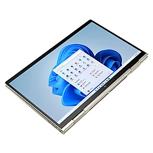 HP ENVY x360 Convertible 2-in-1 Laptop, 13.3" FHD Touchscreen Corning Gorilla Glass NBT 1000nits, Intel Quad-Core i7-1165G7, 8GB DDR4 RAM, 256GB PCIe SSD, Pale Gold, Windows 11, BROAG 64GB Flash Drive