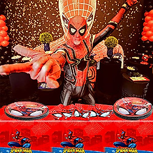 His Amazing Friends Birthday Party Decorations Spider Birthday Decorations Plates,Cups,Tablecloth,Superhero Party Decorations for 20 Guests