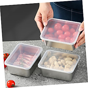 4 Pcs Storage Containers with Lids Airtight Fridge Organizer Boxes for Vegetables and Fruits Stackable Sealing Box for Fresh Food Storage
