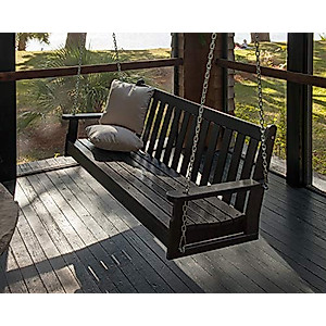 POLYWOOD GNS60GY Vineyard 60" Swing, Slate Grey & R100GY Presidential Outdoor Rocking Chair, Slate Grey