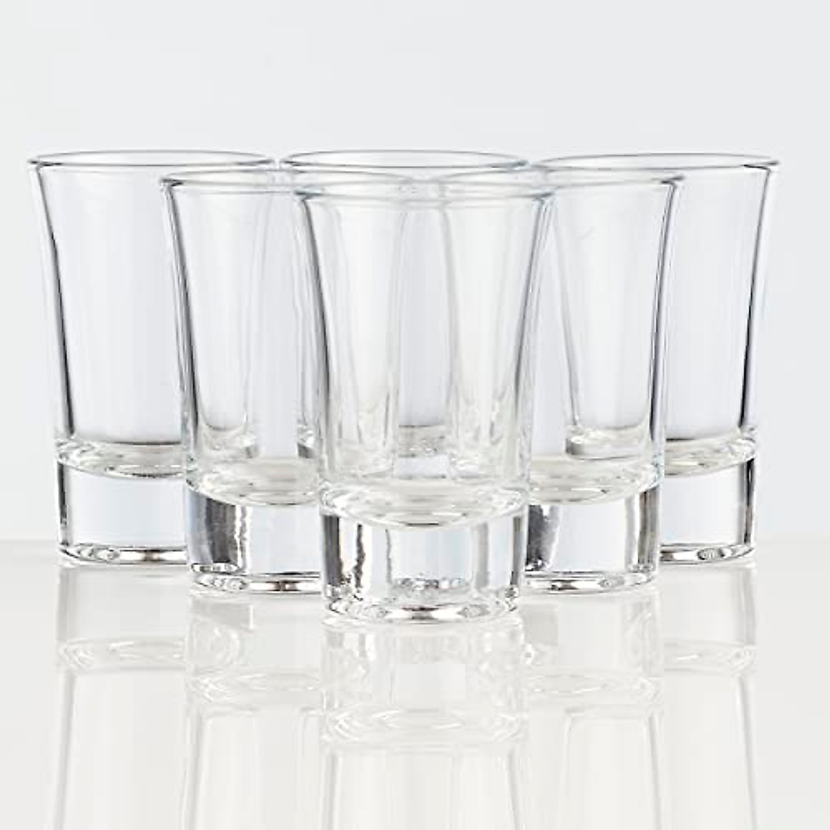 Burns Glass Flared Tequila Glasses, Heavy Base Shot Glass Set, 1 Oz. (Set of 6)