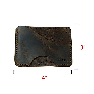 Hide & Drink, Leather Double Sided Card Holder, Holds up to 6 Cards, Slim Wallet, Front Pocket Accessories, Handmade Includes 101 Year Warranty :: Bourbon Brown