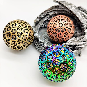 D100 Metal Dice DND Dungeons and Dragons Polyhedral 100 Sided RPG Large Giant D&D Board Game Pathfinder Shadowrun Roleplaying Dice (Colorful)