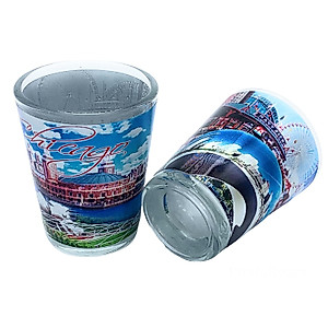Butt Bat Chicago Illinois Navy Pier Cloud Skyline Souvenir Shot Glass (Pack of 2)