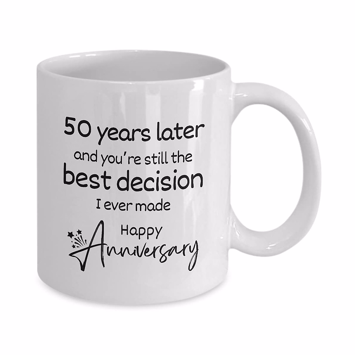 5oth Anniversary Coffee Mug, Best 50th Wedding Anniversary Appreciation Tumbler Gift For Husband Him Her Men Women Wife Couple Fifty Years Fiftieth Year Funny 50 Golden Marriage Travel Present Tea Cup