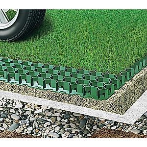 Techno Earth ( 1.9" Depth Permeable Grass Pavers for Your Grass Parking Lots, Access Roads, driveways, fire Lanes, RV and Boat Storage Pads - (Pack of 4-11 Sf) (Green)