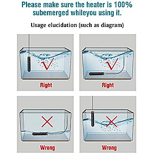 BOEESPAT Aquarium Heater 300W Fish Tank Heater with Anti Scald Protector and Aquarium Thermometer, Fully Submersible Fish Heater for Marine Saltwater and Freshwater (40 to 60 gallons)