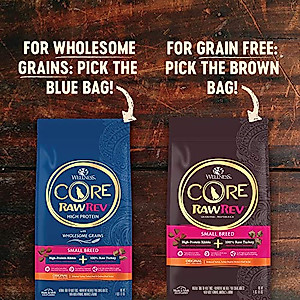 Wellness CORE RawRev Dry Small Dog Food with Wholesome Grains, Natural Ingredients, Made in USA with Real Freeze-Dried Meat (Adult, Small Breed, 4 lbs)