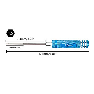 Allen Hex Screwdrivers Key Driver Tool Set 1.5mm M1.5 Aluminum Handle HSP (1.5mm)