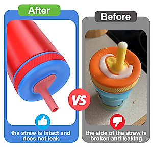 Vodolo Straw Replacement Compatible with Zak Straw Cups,4PCS 15 oz Tumbler Water Bottle Reusable Silicone Straw BPA-Free with Straw Cleaning Brush for Zak Designs Kelso 12 oz Cups