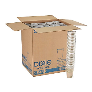 Dixie EcoSmart 16 oz 100% Recycled Fiber Hot Cup by GP PRO (Georgia-Pacific), Fits Large Lids, 2346R (CASE), 1000 Count (50 Cups Per Sleeve, 20 Sleeves Per Case)