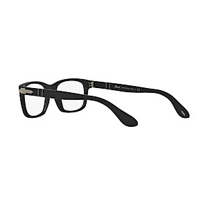 Persol PO3012V Square Prescription Eyewear Frames, Matte Black/Demo Lens, 54 mm