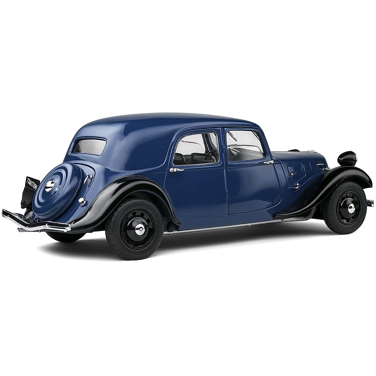 1937 Citroen Traction Dark Blue and Black 1/18 Diecast Model Car by Solido S1800906