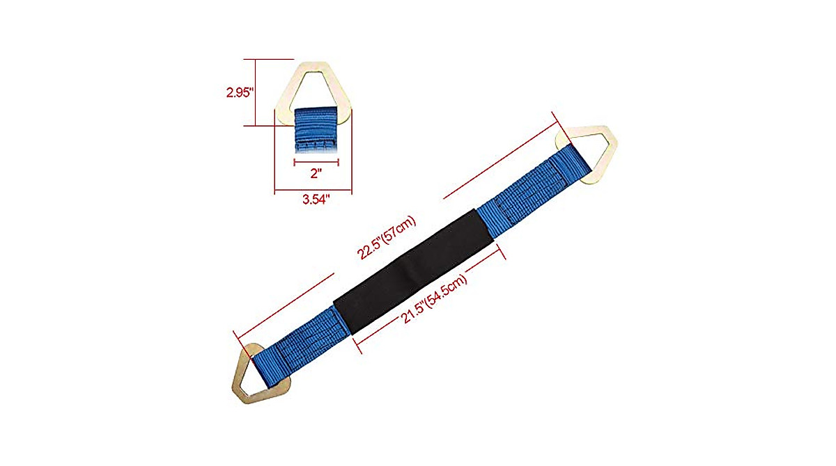 Heavy Duty 4 Pack 2x24 Axle Straps for Vehicle Transport