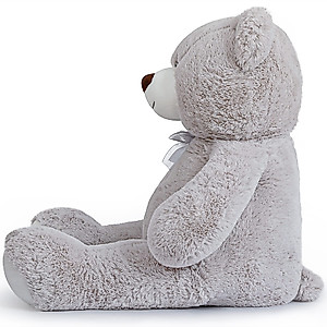 Giant Teddy Bear Stuffed Animals Plush Toy Cute Life Size Big Plush Teddy Bear for Kids Girlfriend, Soft Stuffed Bear Animals for Birthday Valentine's Day Anniversary Christmas(110cm/43.3inch, Grey)